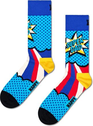 Happy Socks Socken mit Super Dad-Schriftzug in Comic-Print in