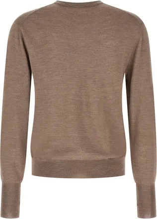 Maryya Merino, Silk & Cashmere Knit Sweater - Taupe
