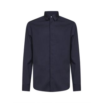 D4.0 Button-Kragen Hemd - - Shirts - Herren - Blau - XL