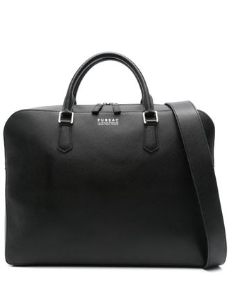 Fursac Laptoptasche mit Logo-Stempel - Schwarz