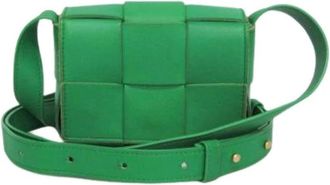 Bottega Veneta Sac bandouli&egrave;re Cassette 666688 Pre-owned - Femme - Pre-owned - Vert - Taille: ONE Size