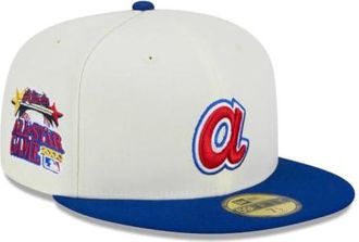 New Era Atlanta Braves 2000 All Star Game Retro Cooperstown 59Fifty 5950 Ajust&eacute;, ecru, 60 EU