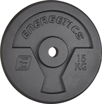 ENERGETICS 108793 Hantelscheibe Guss 15 kg, Schwarz