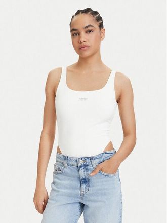 Tommy Jeans Body Metallic Logo DW0DW22311 Wei&szlig; Slim Fit
