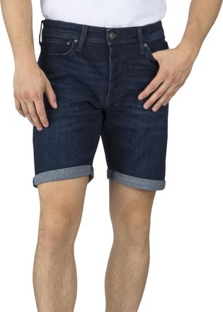 Jack & Jones Jeans Shorts Herren Stretch Kurz Regular Fit JJIRICK Kurze Hosen Bermuda Shorts Sommer Denim Einfarbig, Größe:S, Farbe:Blue Denim (AM 138)