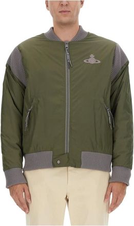 Vivienne Westwood Homme, Vestes, Vert, Taille: XL Stripped Cyclist Bomber