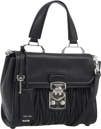 Miu Miu Sac &agrave; main en cuir pr&eacute;-aim&eacute; - Femme - Pre-owned - Noir - Taille: ONE Size