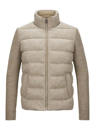 Milestone Herren Hybrid Jacke beige unifarben