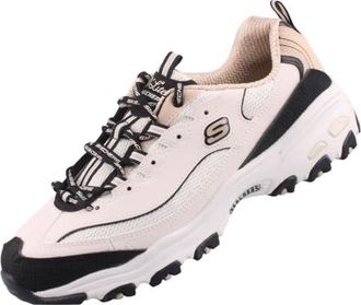 Skechers DLites Retro Rewind Chaussures pour Femme, Noir (Natural Black Duraleather Natural Trim), 40 EU