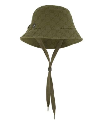 Gucci Fedora aus GG Canvas - Gr&uuml;n