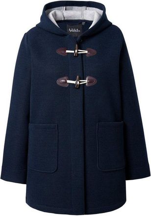 Ulla Popken Outdoorjacke HYPRAR Dufflecoat 2-Lagen-Piqu&eacute; Kapuze