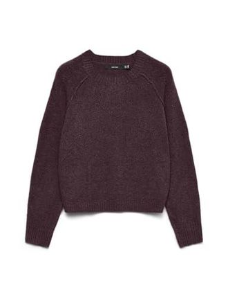 Vero Moda O-Neck Pullover Vmaquarius Ls Raglan Maillot col Rond Taille BF, Winetasting, XL Femme