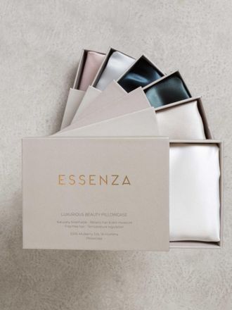 Essenza Kissenbezug Alice Slate Grey, 40x60 cm - 100% Maulbeerseide 16momme - Uni