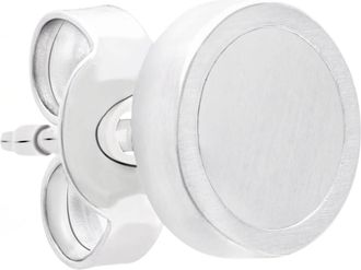 s.Oliver Ohrring f&uuml;r Herren - Ohrring aus mattiertem Edelstahl - Silber - Rundes Design - Butterfly Verschluss - wasserfest & hautfreundlich