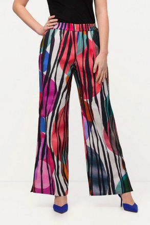 Ulla Popken Schlupfhose Hose Leinenmix Biese gerades Bein Elastikbund