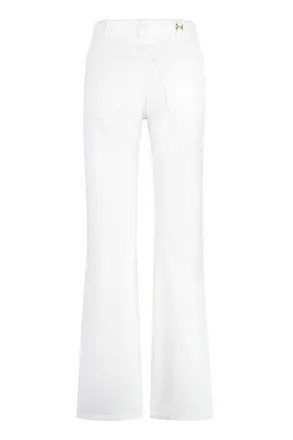 Chlo&eacute; Womens High-Rise Boyfriend Jeans White Cotton