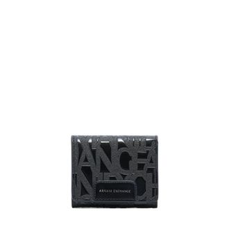 A|X Armani Exchange Womens Essential, Liz, Embossed Logo, Travel Accessory- Travel Wallet, Black