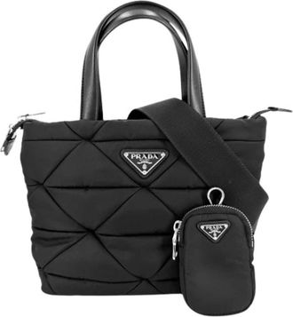 Prada Sac &agrave; main vintage en nylon pr&eacute;-appartenant - Femme - Pre-owned - Noir - Taille: ONE Size