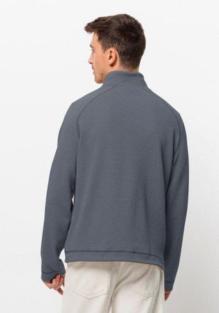 Jack Wolfskin Fleecejacke FERNWEH JKT M mit hohem Kragen, aus elastischem Jacquard-Fleece-Heather-Gewebe