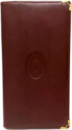 Cartier Pre-owned Must Line Leather Long Wallet - Femme - Pre-owned - Brun - Taille: ONE Size