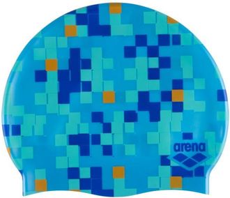 Arena Arena Print 2 Unisex-Silikon-Badekappe für Erwachsene, Frauen und Männer, intensives Training, komfortabel, rutschfest, Lange Haare, Schwimmkappe, Poo