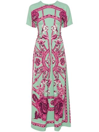 La DoubleJ robe longue Angelica à fleurs - Vert