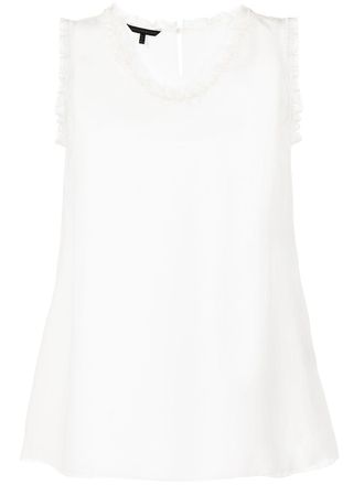 Shiatzy Chen blouse &agrave; d&eacute;tails de dentelle - Blanc