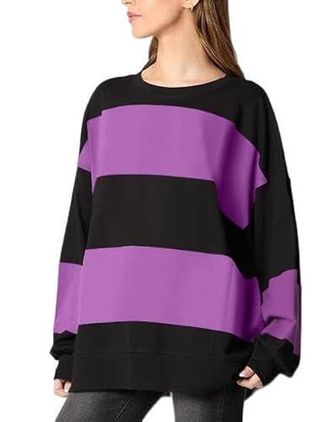 Generic Halloween - Sweat-shirt turc côtelé à manches longues et paillettes - Col rond - Coupe ample - Pour femme, Styles 4, XL