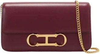 Carolina Herrera Femme, Sacs, Rouge, Taille: ONE Size Initials Insignia Clutch