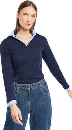 Armor Lux Trompe LOeil Poloshirt aus Baumwolle, Seal Stripe Hellblau, XXL