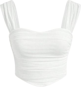 SOLY HUX Damen Crop Top Bauchfrei Oberteile Elegant Tr&auml;gertop Sommer Tank Top &Auml;rmellos Y2K Sommertop Camisole Tops Sommer Festival Outfit Wei&szlig; XS