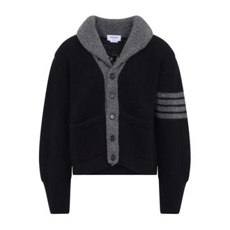 Thom Browne 65 Jersey Collar Cardigan - - Knitwear - Herren - Schwarzk - L
