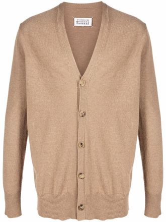 Maison Margiela cardigan en maille &agrave; coupe oversize - Marron