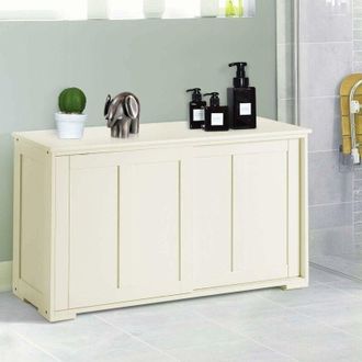 Costway Costway - goplus Sideboard, Küchenschrank Badschrank Wohnzimmerregel Beistellschrank Mehrzweckschrank (Weiss)