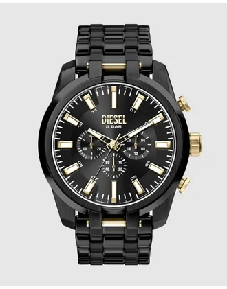 Diesel Chronograph-Uhr aus schwarzem Edelstahl in Schwarz