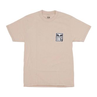 Obey Ikonic Sand Herren Rundhals T-Shirt - - Tops - Herren - Beige - XL