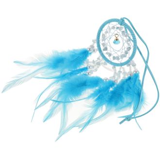 FOMIYES Traumf&auml;nger Autoanh&auml;nger mit Federmotiv Handgefertigtes H&auml;ngeornament aus Eisen und Feder Blauer Kristallstein Auto Innenausstattung Dekoration f&uuml;r R&uuml;