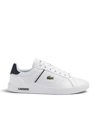 Lacoste Herren Low-Top Sneaker Europa PRO 123 1 SMA, Männer Halbschuhe,Freizeitschuhe,Turnschuhe,Laufschuhe,Weiss/Marineblau (042),42 EU / 8 UK