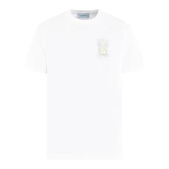 Casablanca Homme, Tops, Blanc, Taille: XL Pastelle Printed Tennis Shirt