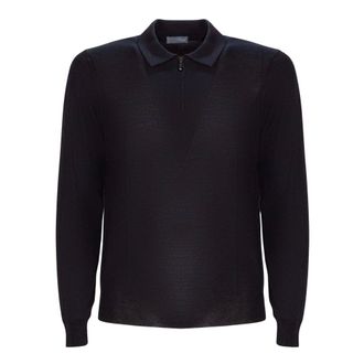 Drumohr Polo en laine m&eacute;rinos - Homme - Tops - Bleu - Taille: XL
