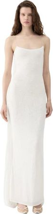 Jacquemus Femme, Robes, Blanc, Taille: 38 FR La Robe Maille Plumetis Long Dress