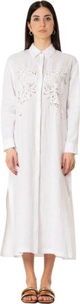 Max Mara Megaton Linen Dress - Femme - Robes - Blanc - Taille: 42 FR