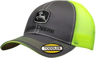 John Deere Toddler Kids Neon Mesh Back Cap-Charcoal-Os
