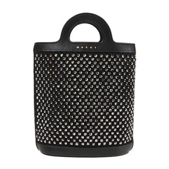 Marni Tote Tasche mit Logo-Druck und Kettenriemen - - Bags - Damen - Schwarzk - ONE SIZE