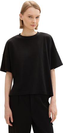 Tom Tailor Damen Basic Oversized T-Shirt, deep black, XS