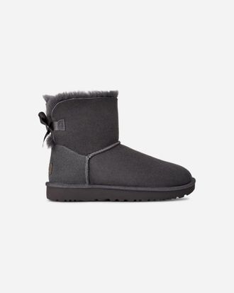 UGG Mini Bailey Bow II Classic Mini Boots f&uuml;r Damen in Grey, Gr&ouml;&szlig;e