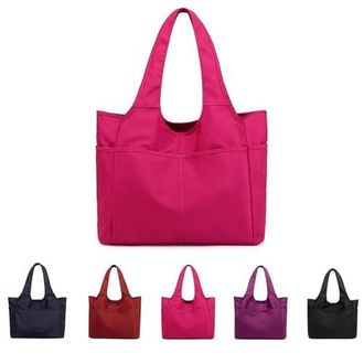 Generic Sac fourre-tout de grande capacit&eacute; pour femme, sac &agrave; main l&eacute;ger en nylon, sac &agrave; main multi-poches d&eacute;contract&eacute; avec fermeture &eacute;clair, pour luniversit&eacute;,