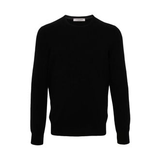 La Fileria Schwarzer Kaschmir Rundhalsausschnitt Pullover - - Knitwear - Herren - Schwarzk - 3XL