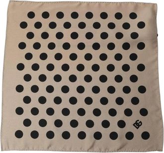 Dolce & Gabbana Seidenschal mit Polka-Dot-Muster - - Accessories - Herren - Beige - ONE SIZE