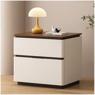 Generic Moderner und einfacher Nachttisch, Nachttisch aus Leder, Beistelltisch aus Massivholz, Beistelltisch for Schlafzimmer, mit Mikrofaserleder, Keine Mont